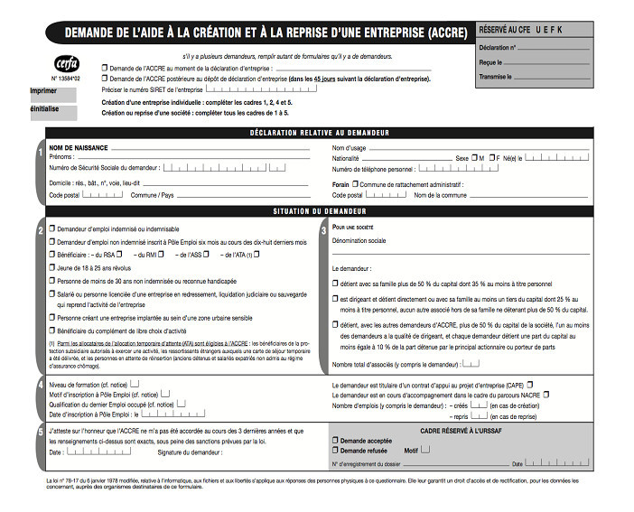 Accre : Aide à la Création et à la Reprise d'une Entreprise : modalités